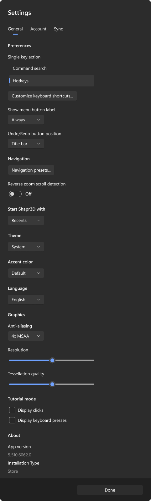 Settings or Preferences – Shapr3D Help Center