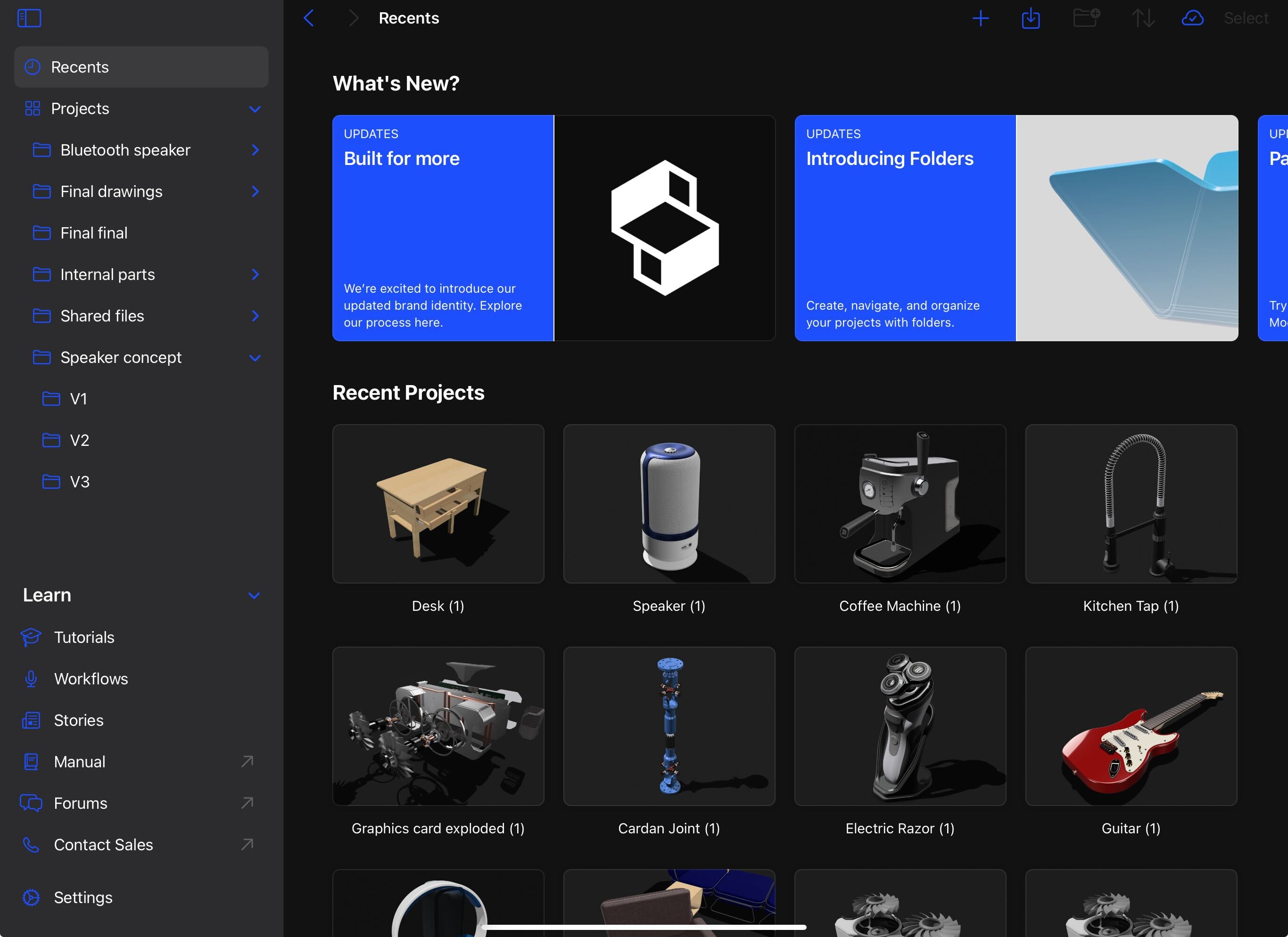 Shapr3D Dashboard – Shapr3D Help Center