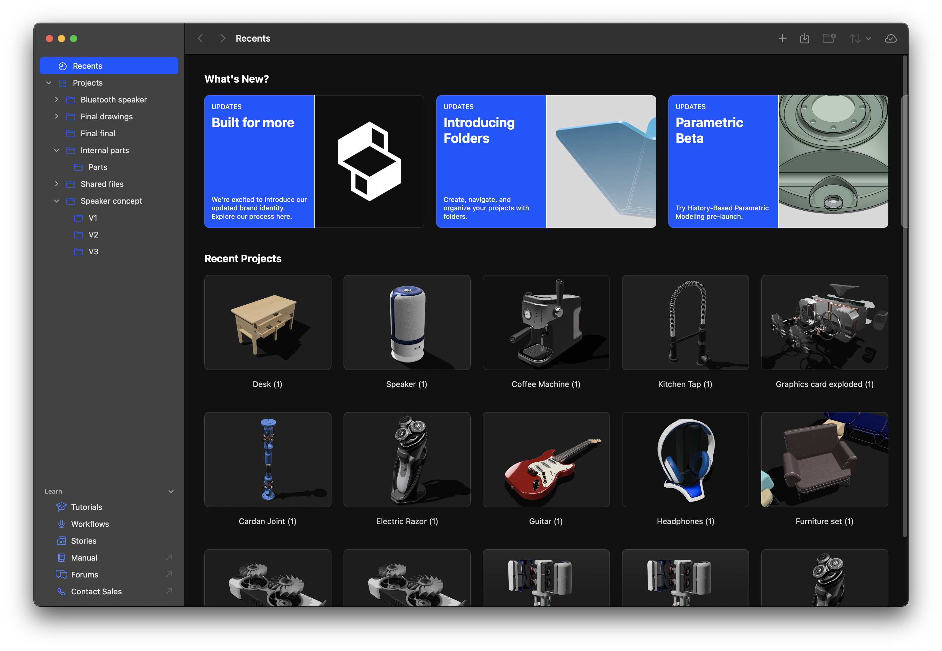 Shapr3D Dashboard – Shapr3D Help Center